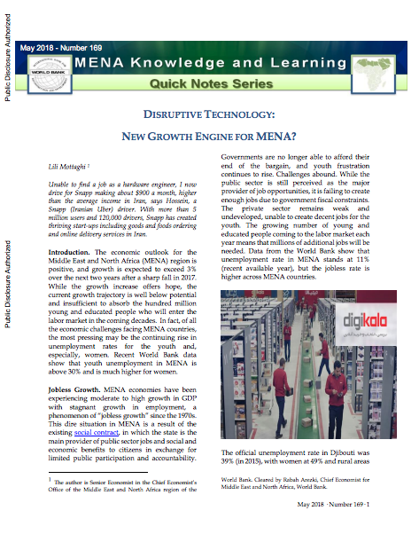 Disruptive Technology: New Growth Engine for MENA