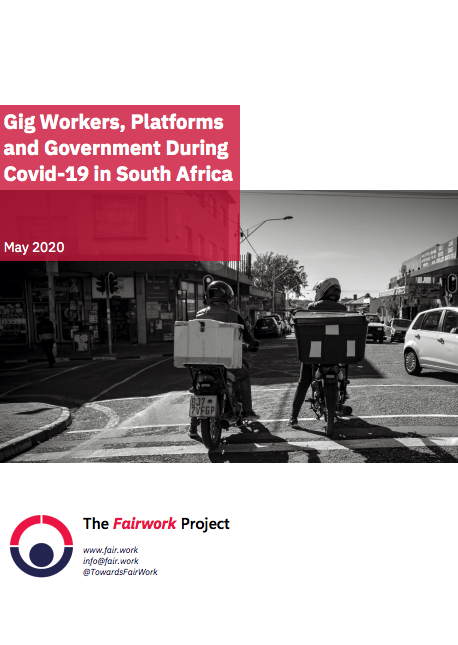 Gig Workers, Platforms and Government During Covid-19 in South Africa