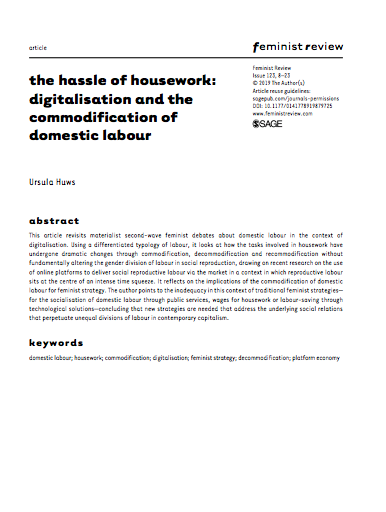 The Hassle of Housework. Digitalisation and the Commodification of ...