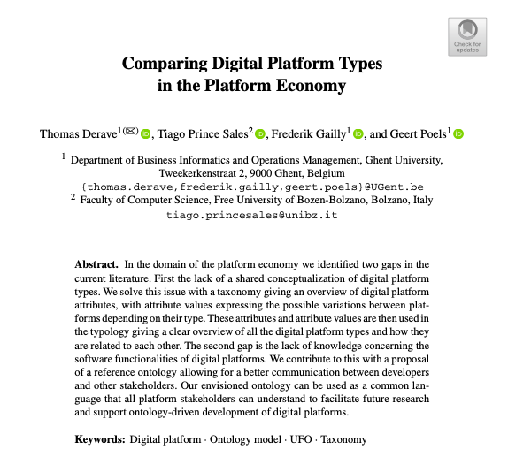 Comparing Digital Platform Types in the Platform Economy